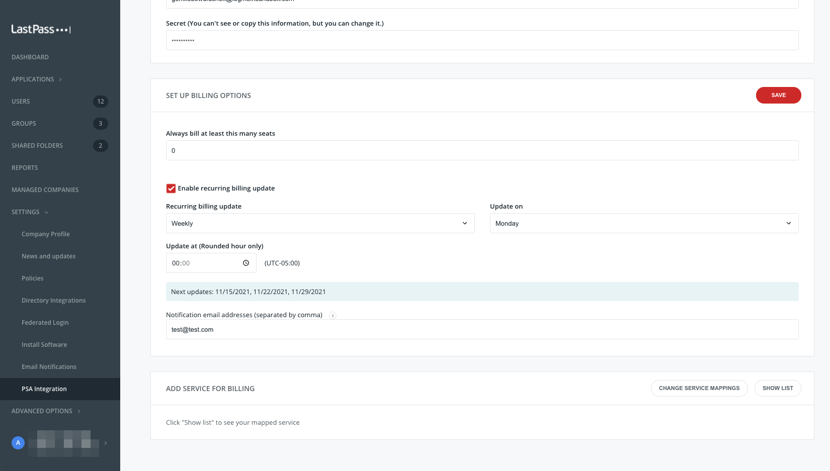 How Do I Schedule PSA Billing Update LastPass Support How Do I Schedule PSA Billing Update LastPass Support