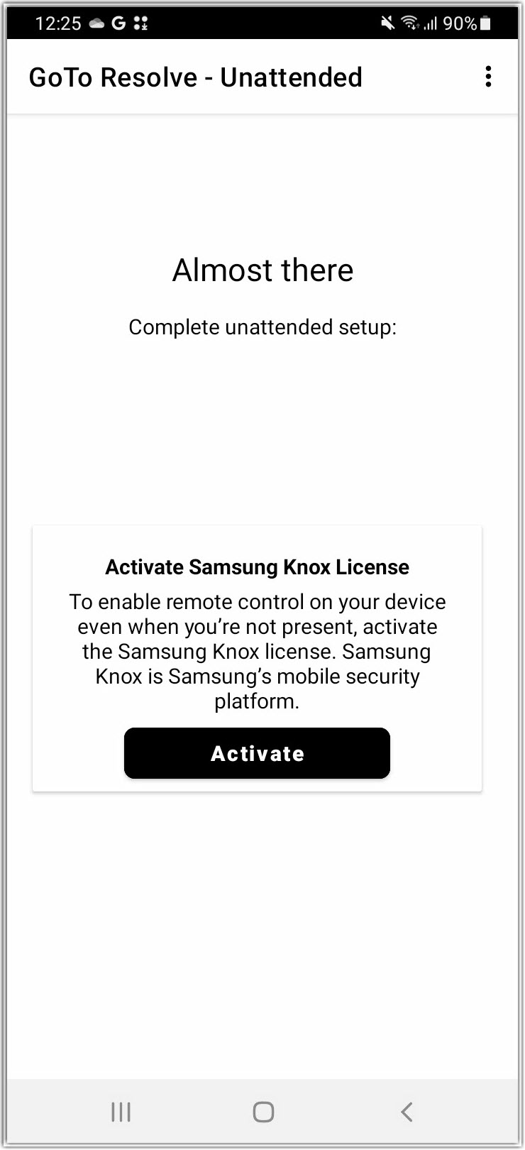 Activating the Samsung Knox License in the Mobile App - LogMeIn Resolve ...
