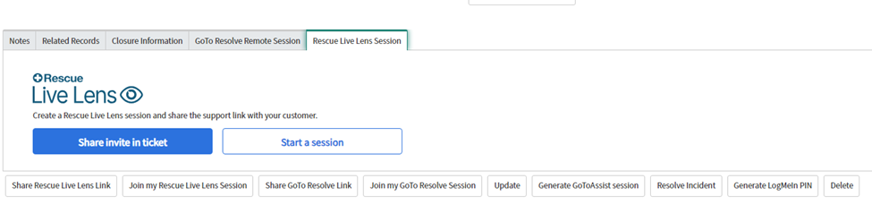How to start a Rescue Live Lens session from ServiceNow? - Rescue Live ...