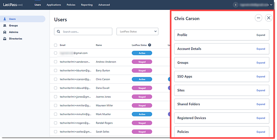 Hoe bekijk ik de gegevens van LastPass-gebruikers in de nieuwe Admin ...