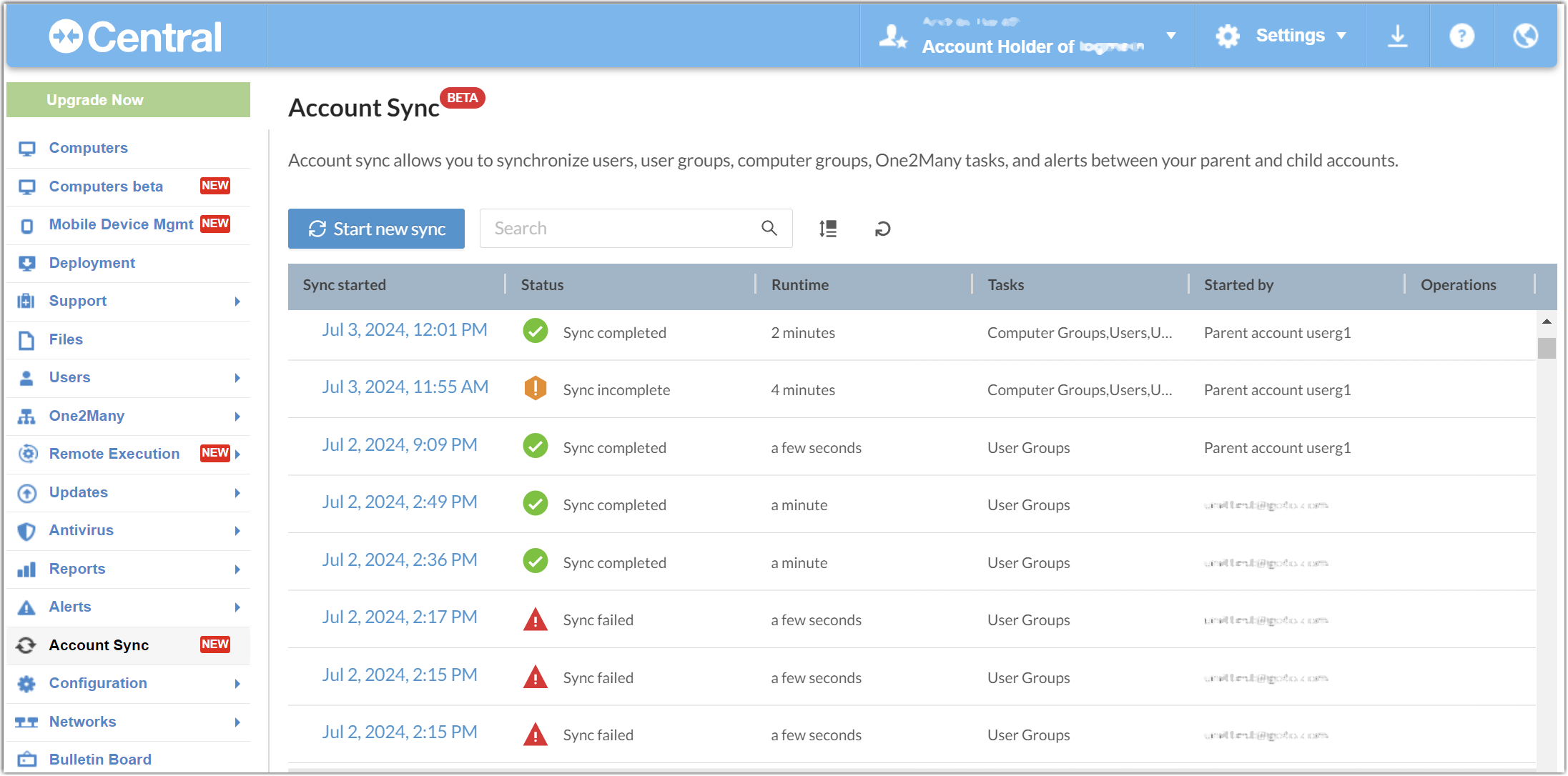 How do I sync my accounts? - Centrale ondersteuning