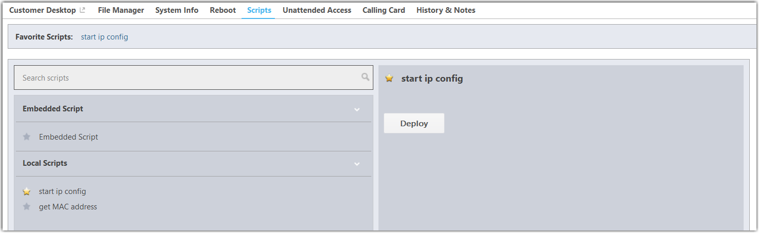 Deploy a script - Rescue Support