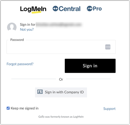Changing how you sign in to the LogMeIn Client app - Central Support