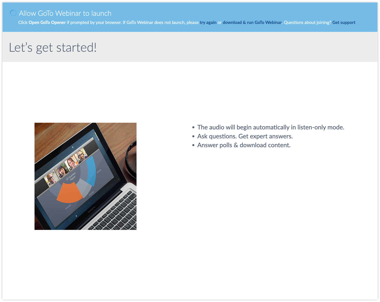 Join a webinar session - GoTo Webinar Support