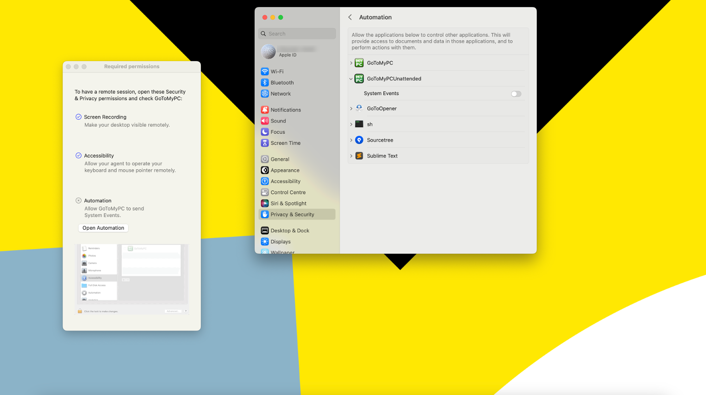 Grant permission to your host computer on macOS - GoToMyPC Support