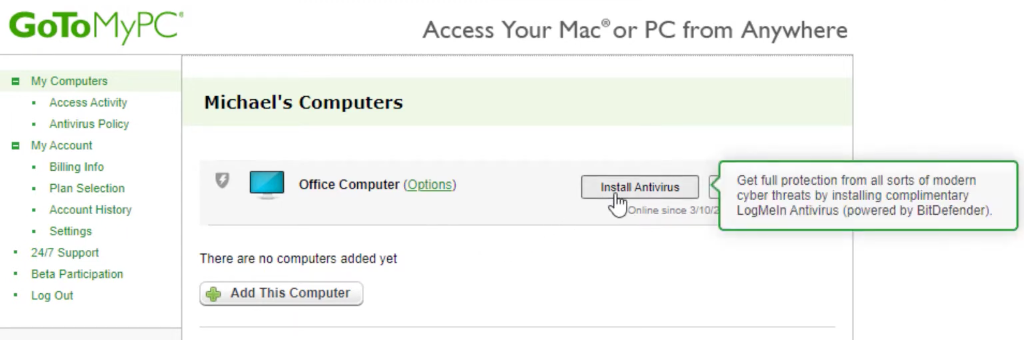 GoTo Antivirus powered by Bitdefender - GoToMyPC Support