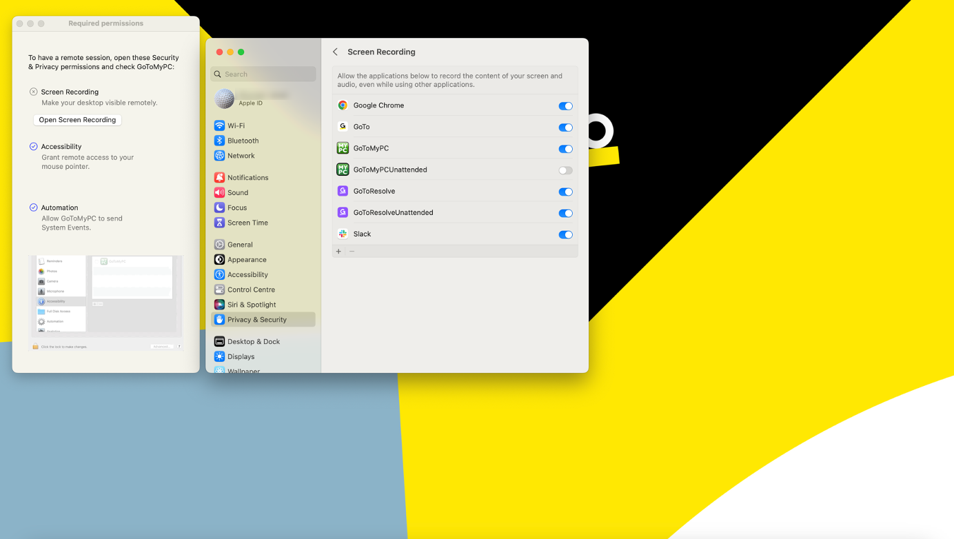 Grant permission to your host computer on macOS - GoToMyPC Support