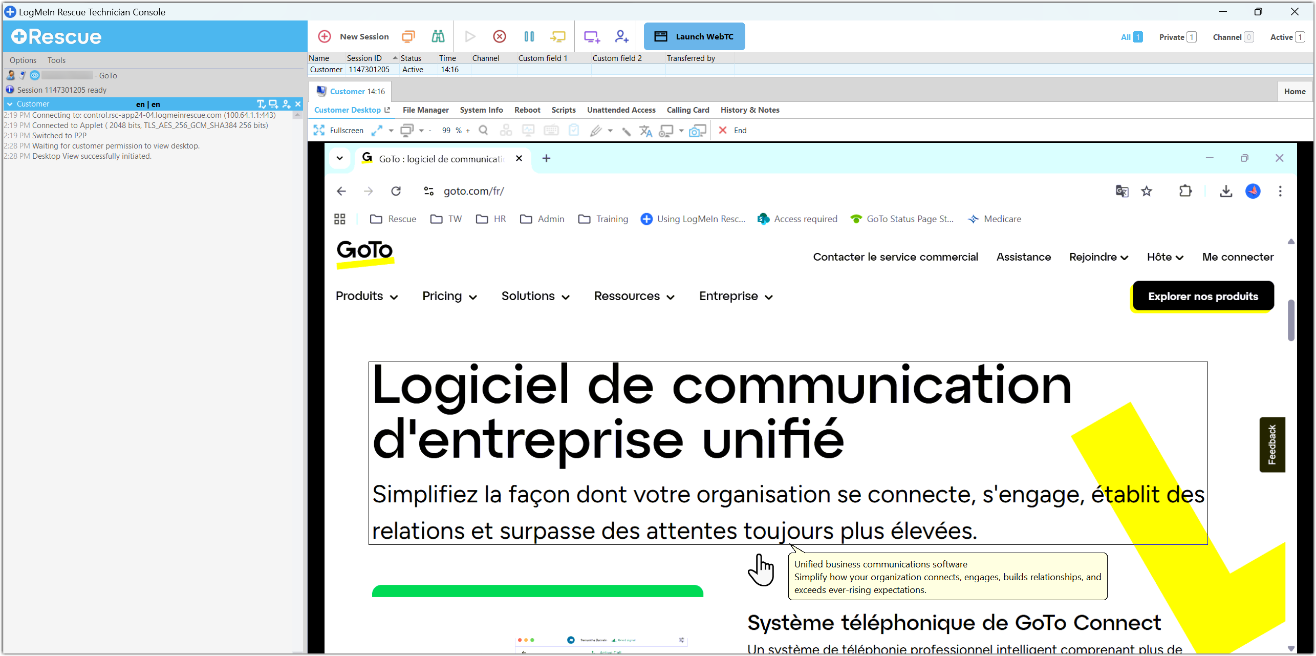 Use the screen translation feature - Rescue Support