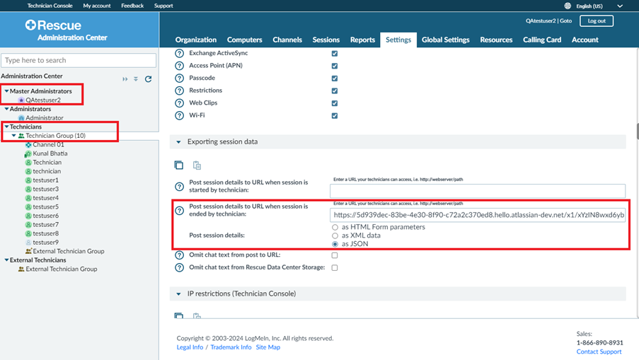 Verwendung der LogMeIn Rescue-App in Jira - Rescue Support