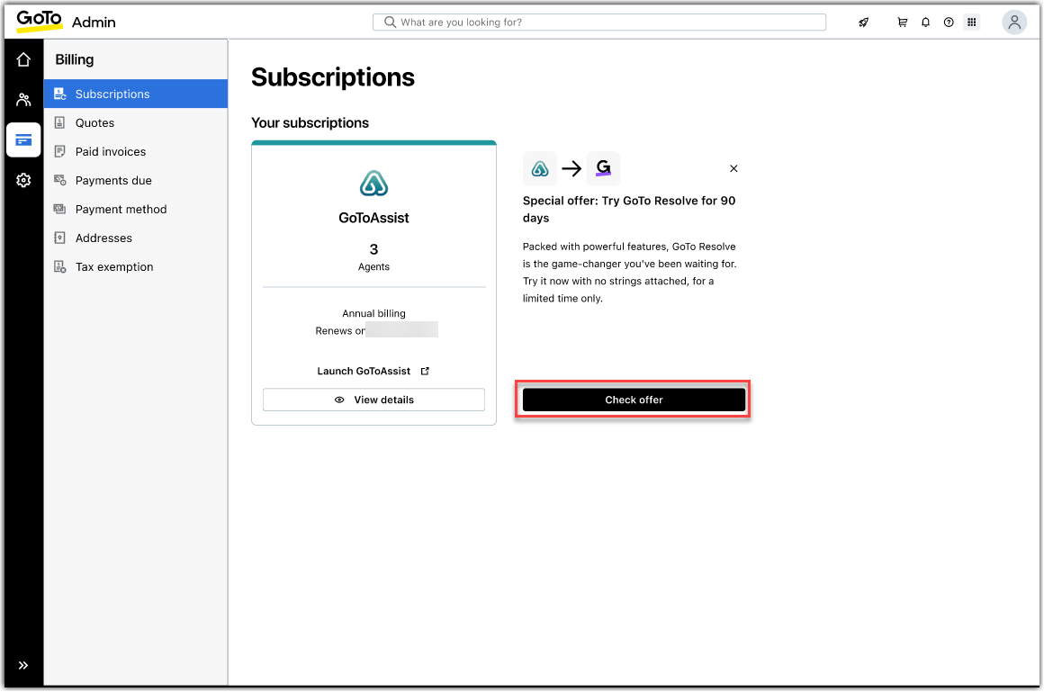 Actualización desde GoToAssist: Flujo de autoservicio en GoTo Admin ...