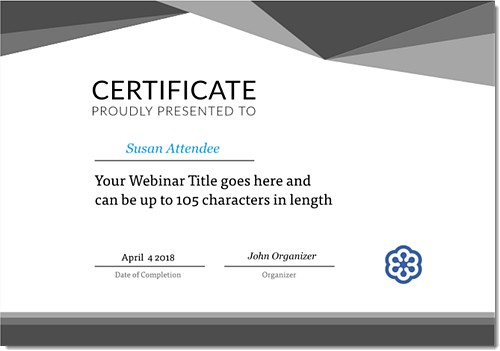 How Do I Send A Certificate Of Attendance GoTo Webinar Support