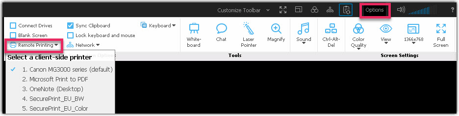 Remote Printing in RemotelyAnywhere