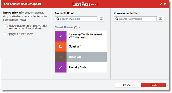 How Do I Restrict User Or Group Access For Shared Folders LastPass 