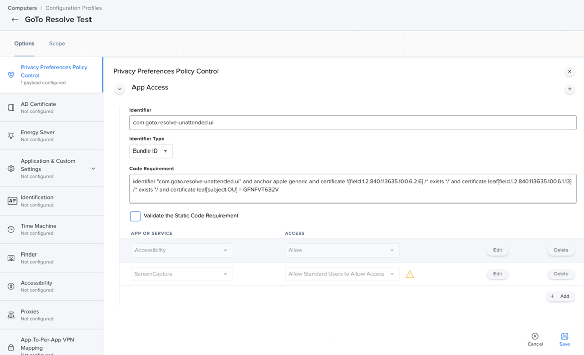 GoTo Resolve unattended PKG deployment in JAMF - GoTo Resolve Support