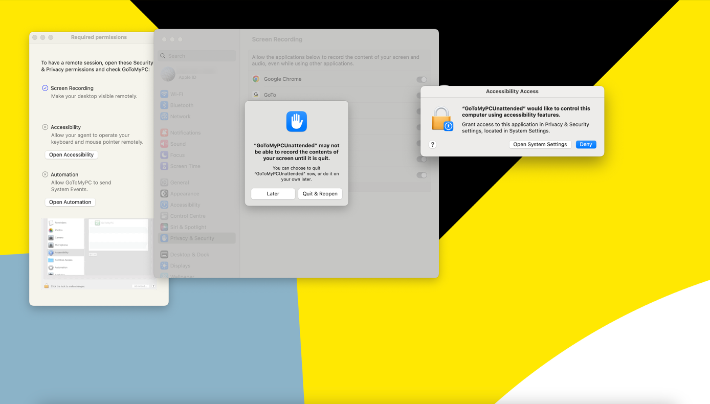 Grant permission to your host computer on macOS - GoToMyPC Support