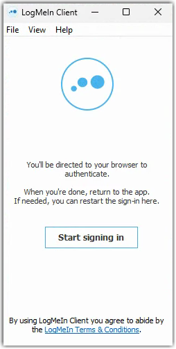 Changing how you sign in to the LogMeIn Client app - Central Support