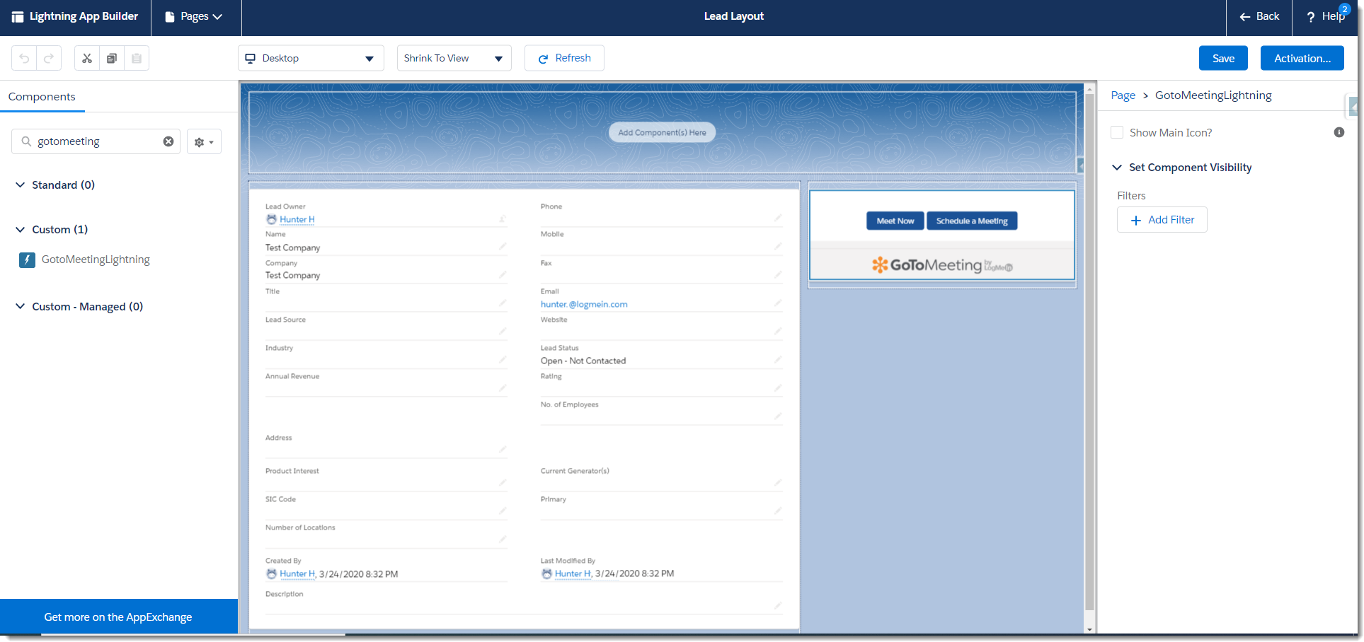 How Do I Use The Gotomeeting Lightning Component In Salesforce