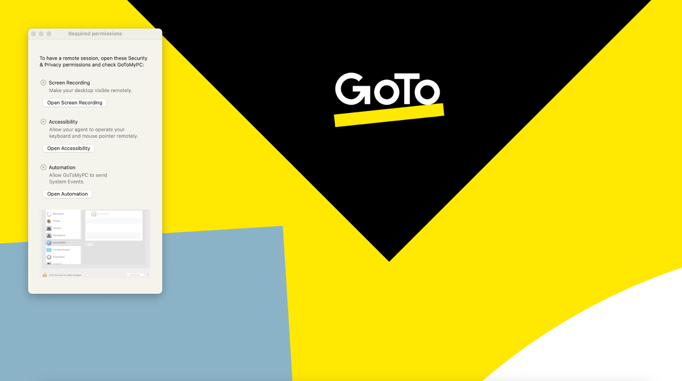 Grant permission to your host computer on macOS - GoToMyPC Support