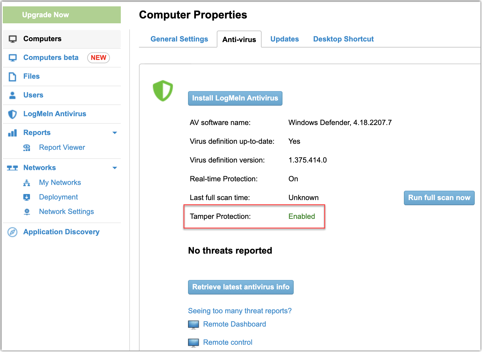 Manage real-time protection when tamper protection is enabled in ...