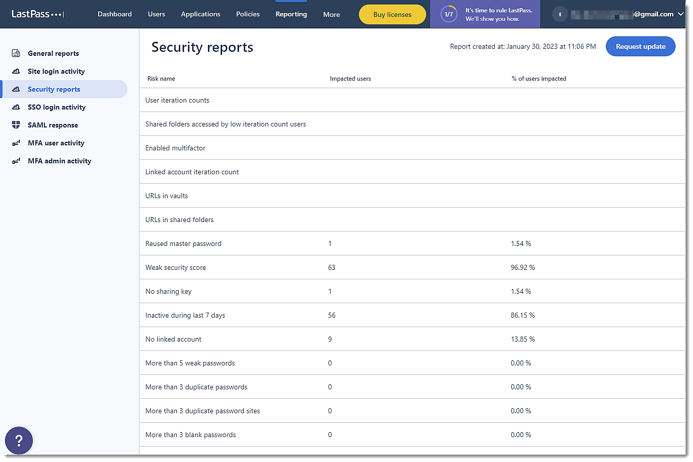 Exibir relatórios de segurança no novo Console de administração ...