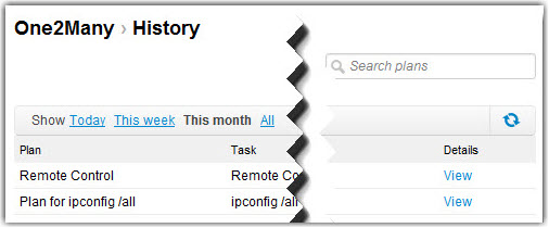 Track plan results and view logs in One2Many - Central Support