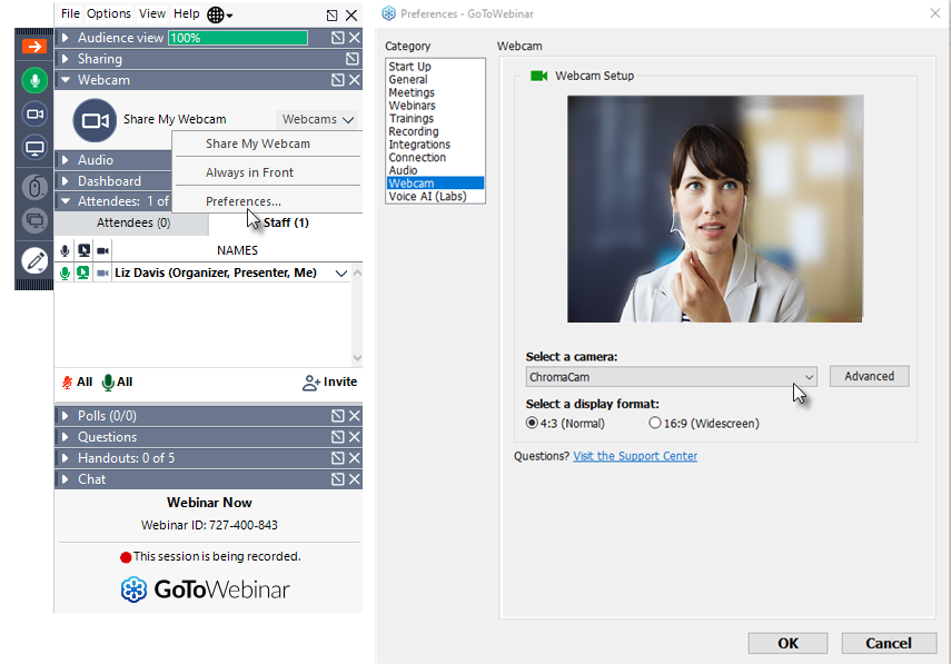 Change webcam background - GoTo Meeting Support