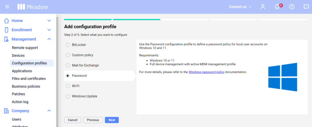 Windows password policy for local accounts - LogMeIn Resolve MDM Support