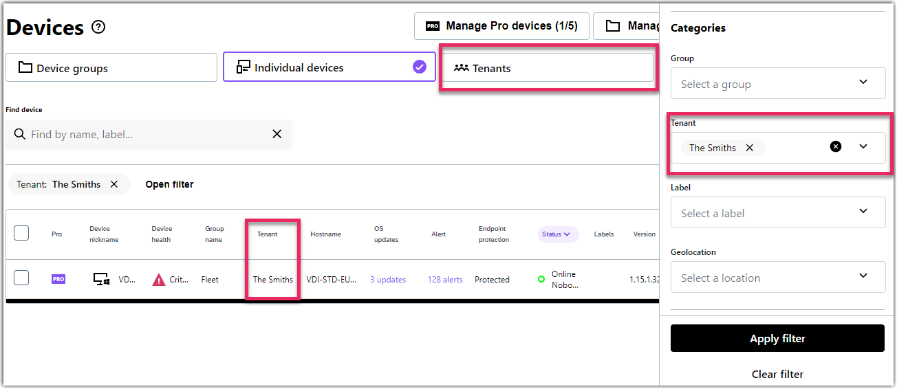 Use tenants to group your devices - GoTo-Resolve-Support
